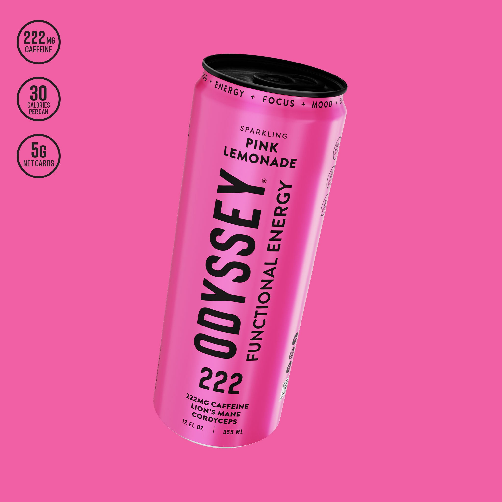 Pink Lemonade Sparkling Energy Drink - 222MG Caffeine – Odyssey ...